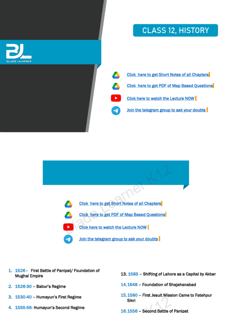 Class 12 History Important Dates PDF | PDF | Mahatma Gandhi | Politics ...