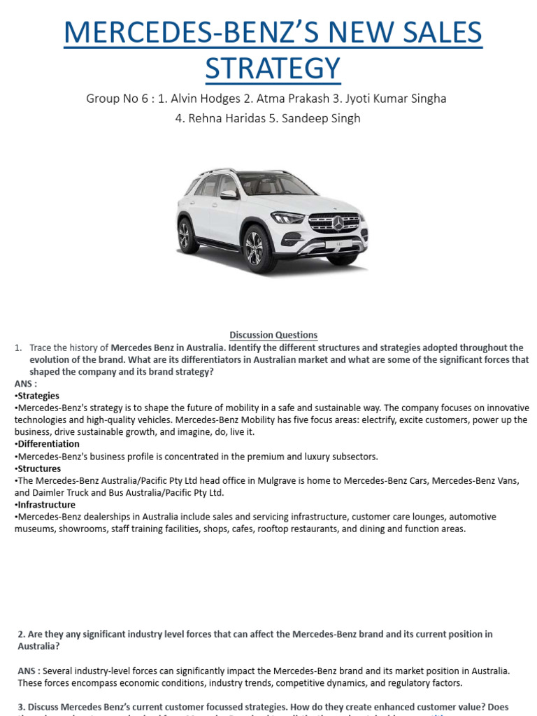 Mercedes-Benz's New Sales Strategy | PDF | Mercedes Benz | Brand