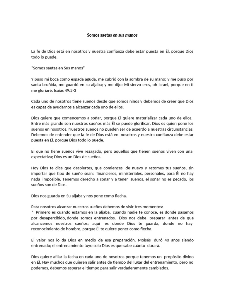 Somos Saetas | PDF
