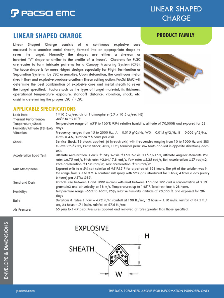 Linear-Shaped-Charge-Datasheet | PDF | Acceleration | Rain