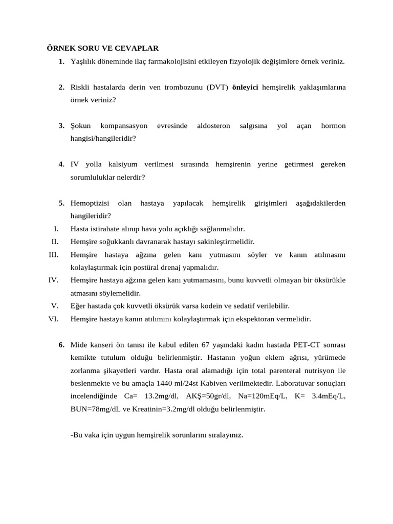 Ahe 201 Örnek Soru Ve Cevaplar | PDF