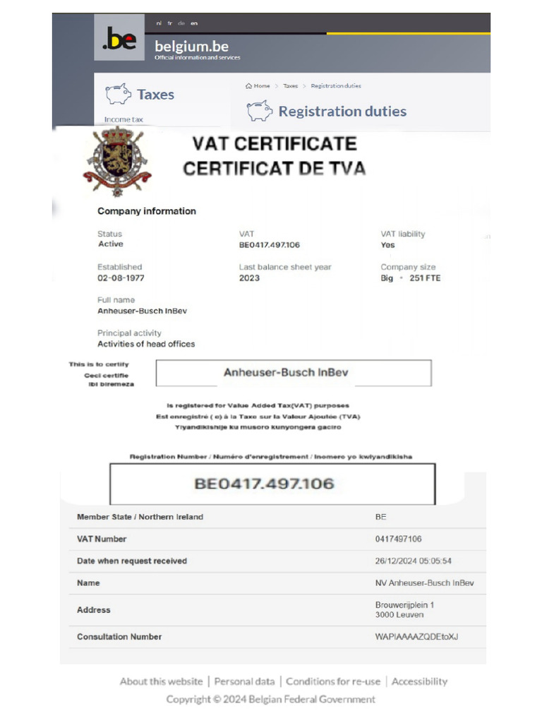 Vat Number | PDF