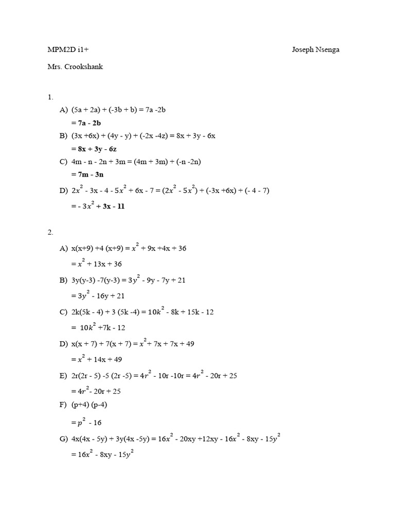 Algebra Simplification Guide | PDF | Elementary Geometry | Algebra