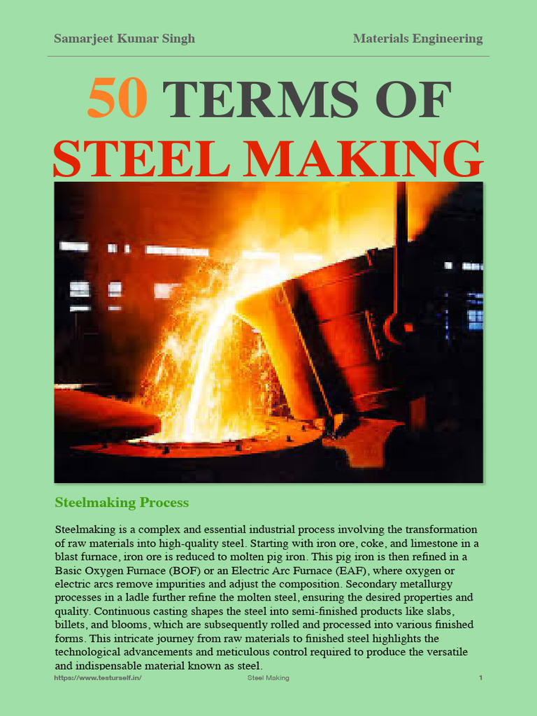 50 Terms of Steel Making | PDF | Steel | Steelmaking