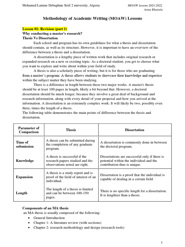 Academic Writing Lessons For Masters Stu | PDF | Thesis | Citation
