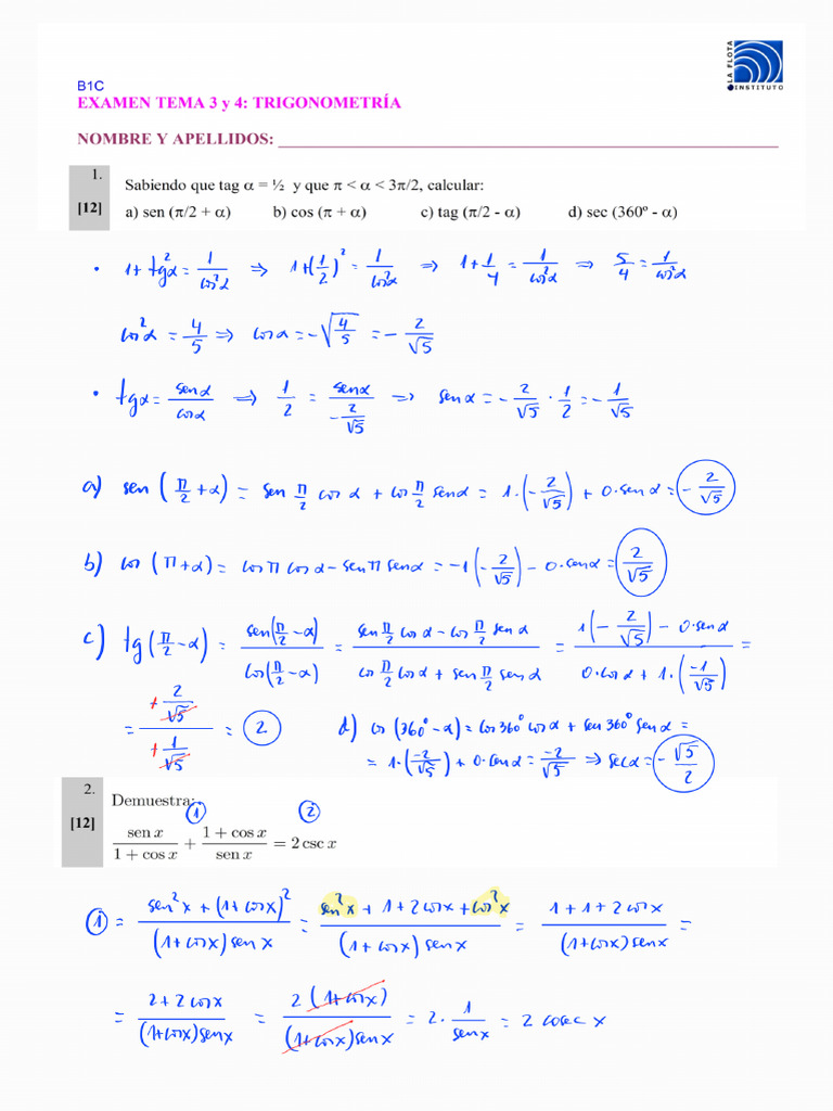 MatI Ex t3-4 Sol | PDF