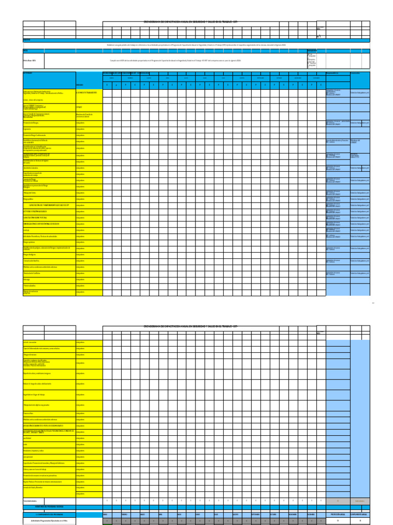 Cronograma de Capacitacion SG-SST | PDF