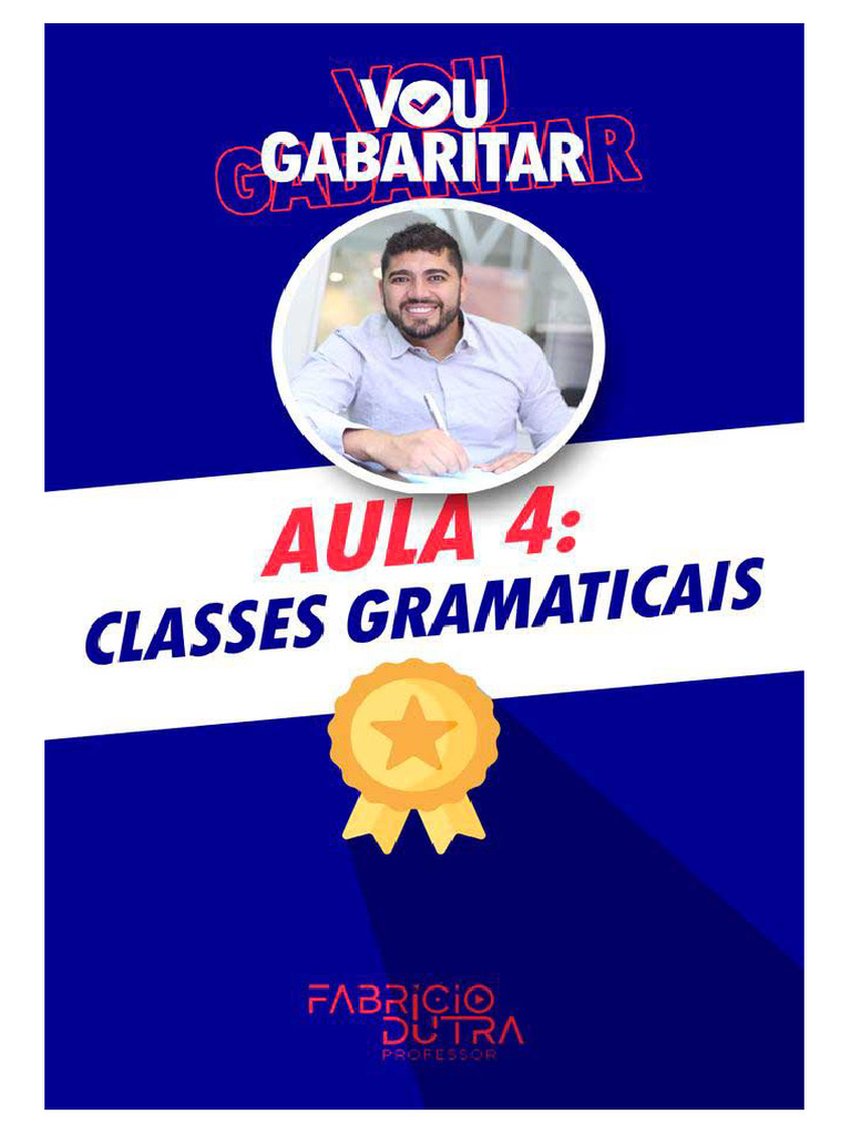 Aula 04 - Classes Gramaticais | PDF | Classe gramatical | Palavra
