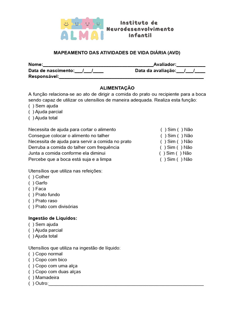 Mapeamento AVD | PDF | Higiene bucal