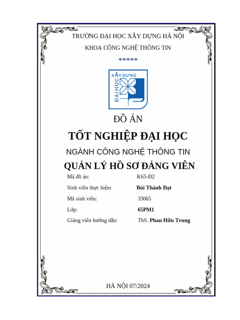 DATN - Bùi Thành Đ T - 33065 | PDF