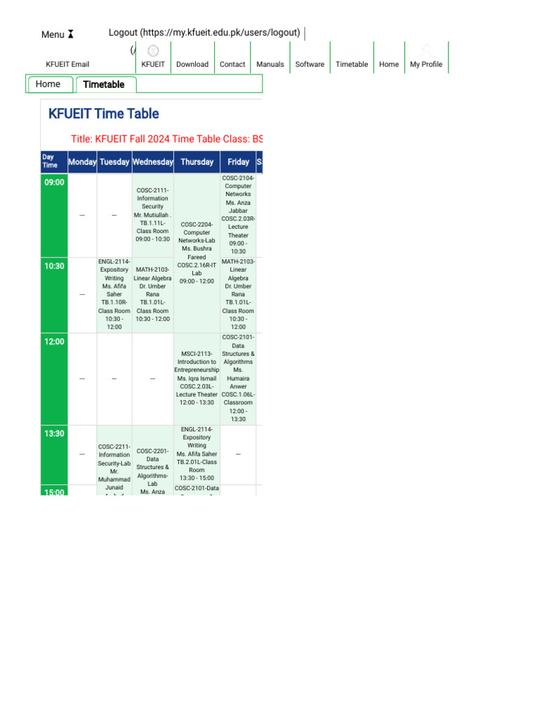 My KFUEIT - Dashboard | PDF | Computing
