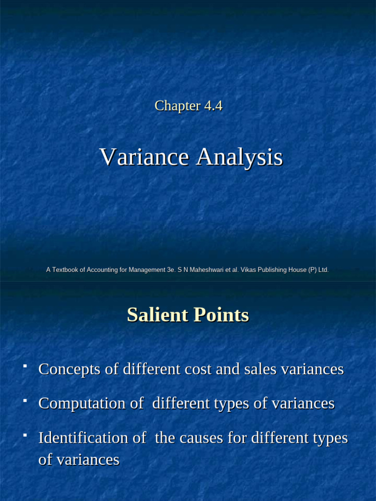 Variance Analysis | PDF | Cost | Variance