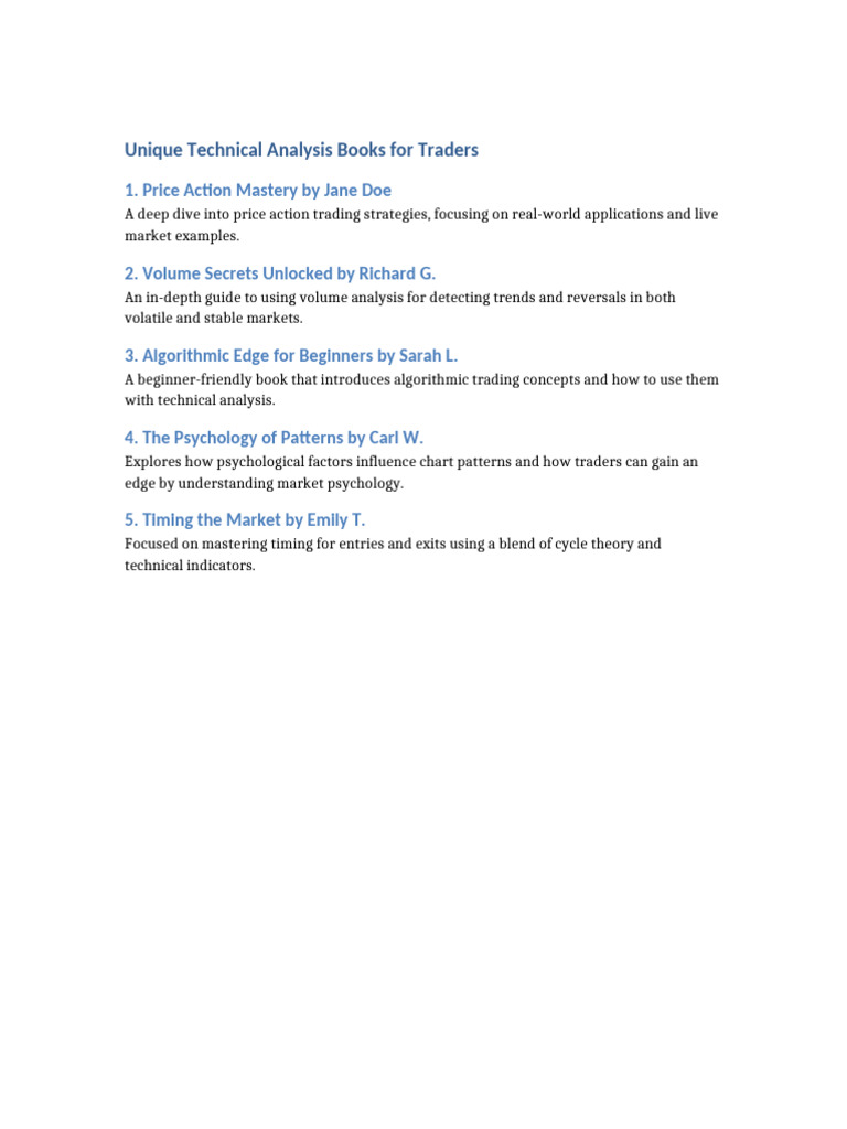 Unique Technical Analysis Books | PDF