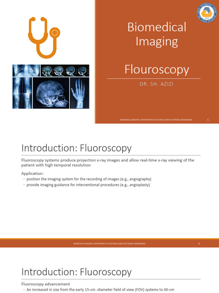 EENG434 8 Flouroscopy 1 | PDF | Radiography | X Ray