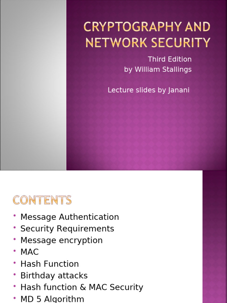 Cryptography and Network Security | PDF | Public Key Cryptography | Encryption