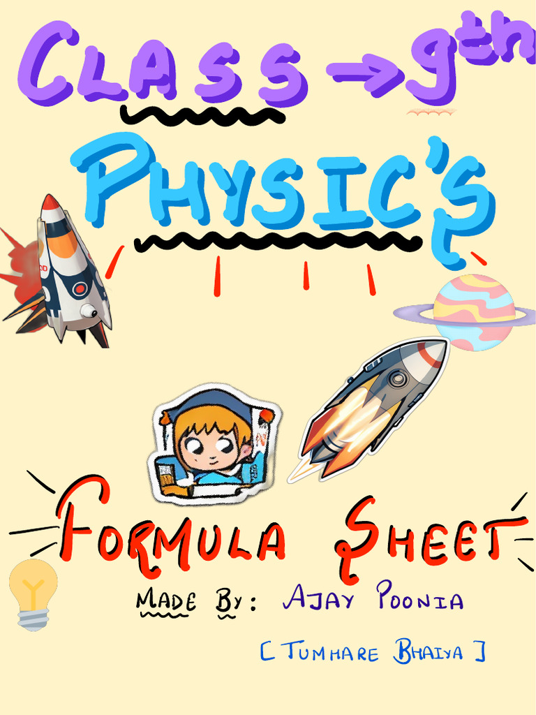 Class 9th Formula Sheet | PDF