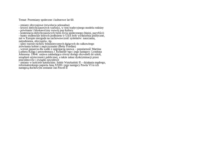 Przemiany społeczne i kulturowe | PDF