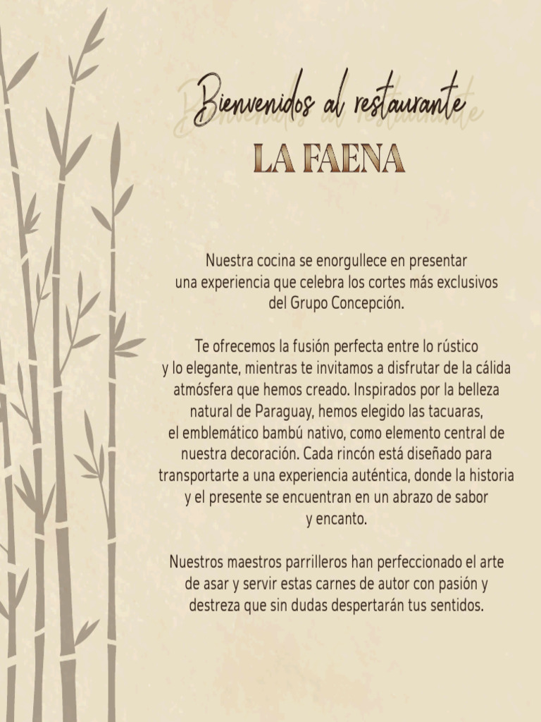 Menu - LA FAENA | PDF | ensalada | filete