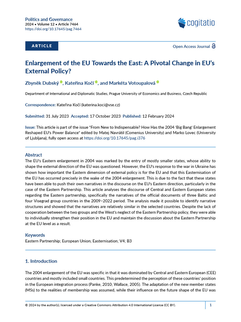PaG 12 - Enlargement of the EU Towards the East_ A Pivotal Change in EU ...