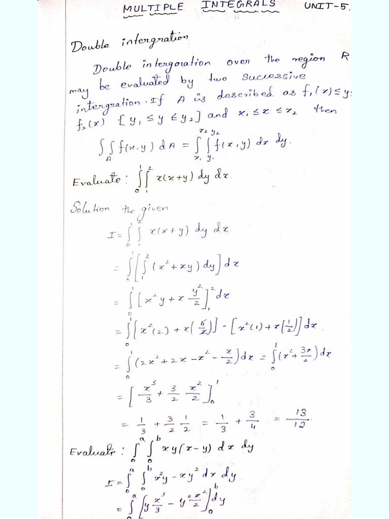 Unit 5 Engineering Maths Multiple Integrals | PDF