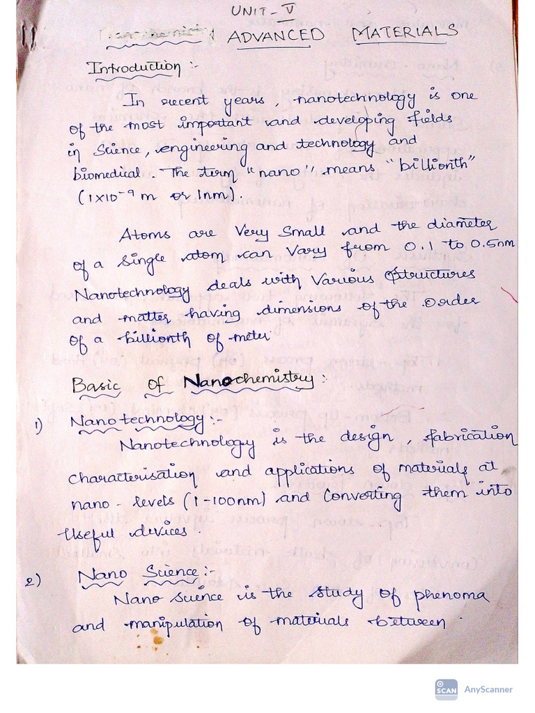Chemistry Unit - 5 Notes | PDF