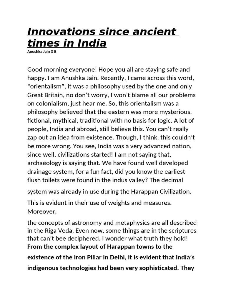 Ancient Indian Innovations Unveiled | PDF