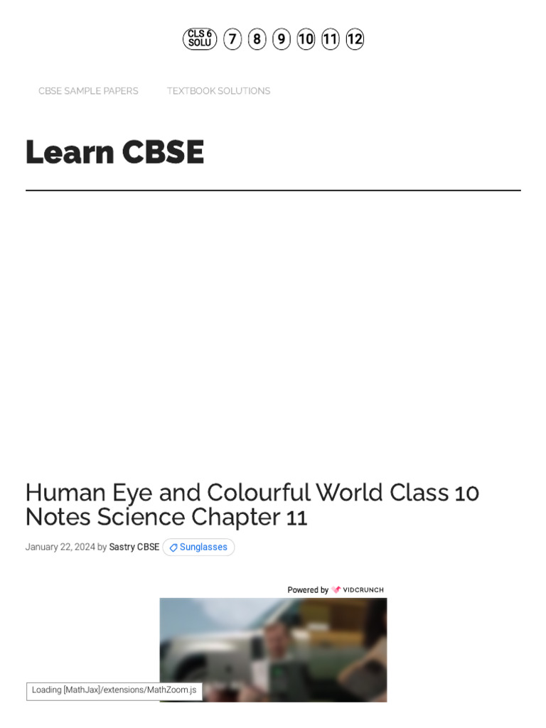 Human Eye and Colourful World Class 10 Notes Science Chapter 11 - Learn ...