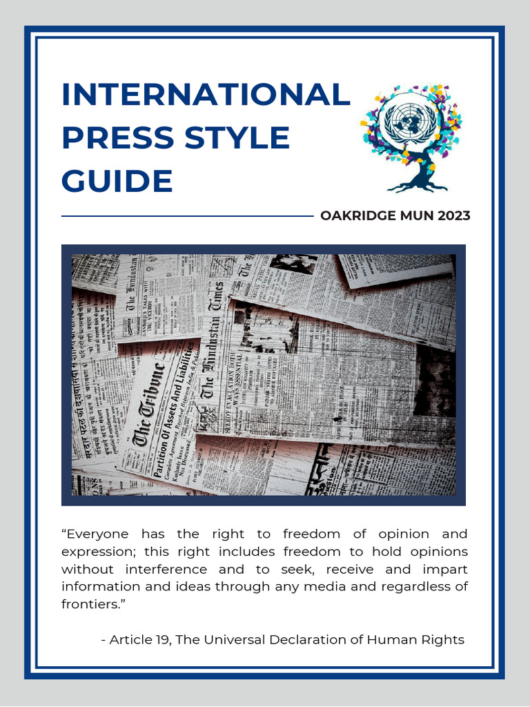 IP Journalism Style Guide OakMUN 2023 | PDF | Journalism | Proofreading