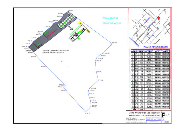 PLano Ubicacion Coordenadas UTM Distribucion-Model | PDF