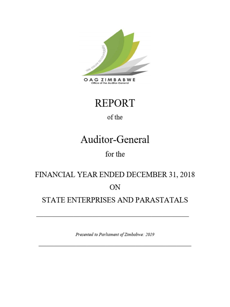 Auditor-General Report For The Financial Year Ended December 31, 2018 ...