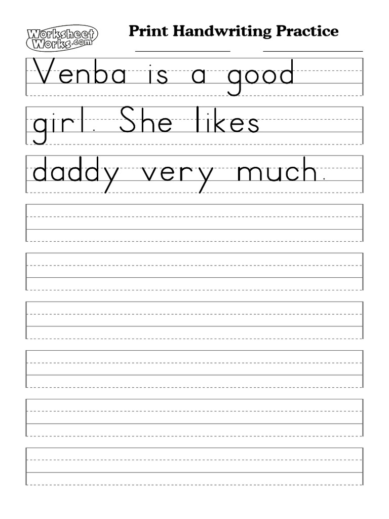 WorksheetWorks Print Handwriting Practice 2 | PDF