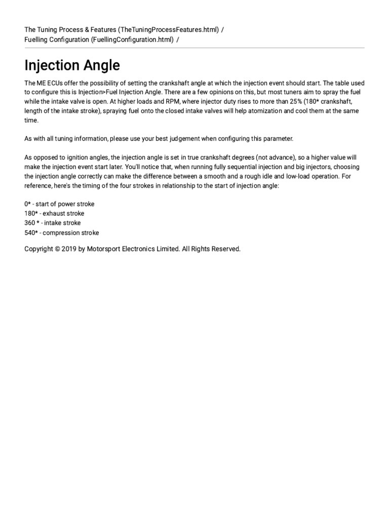 Injection Angle | PDF