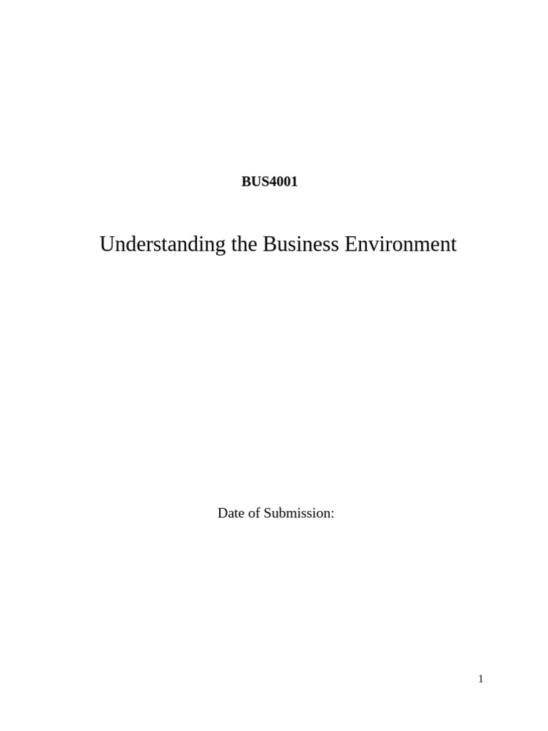 BUS4001 Understanding Business Environment Second Project | PDF | Banks ...