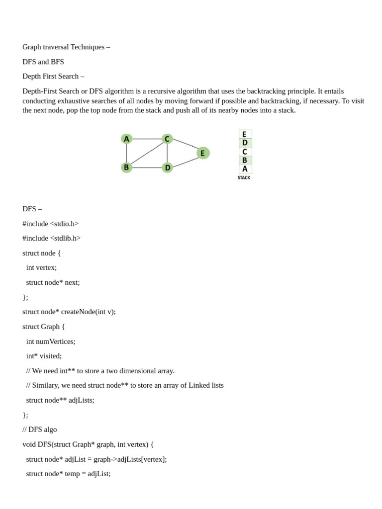 BFS and DFS | PDF | Vertex (Graph Theory) | Mathematical Relations BFS and DFS | PDF | Vertex (Graph Theory) | Mathematical Relations