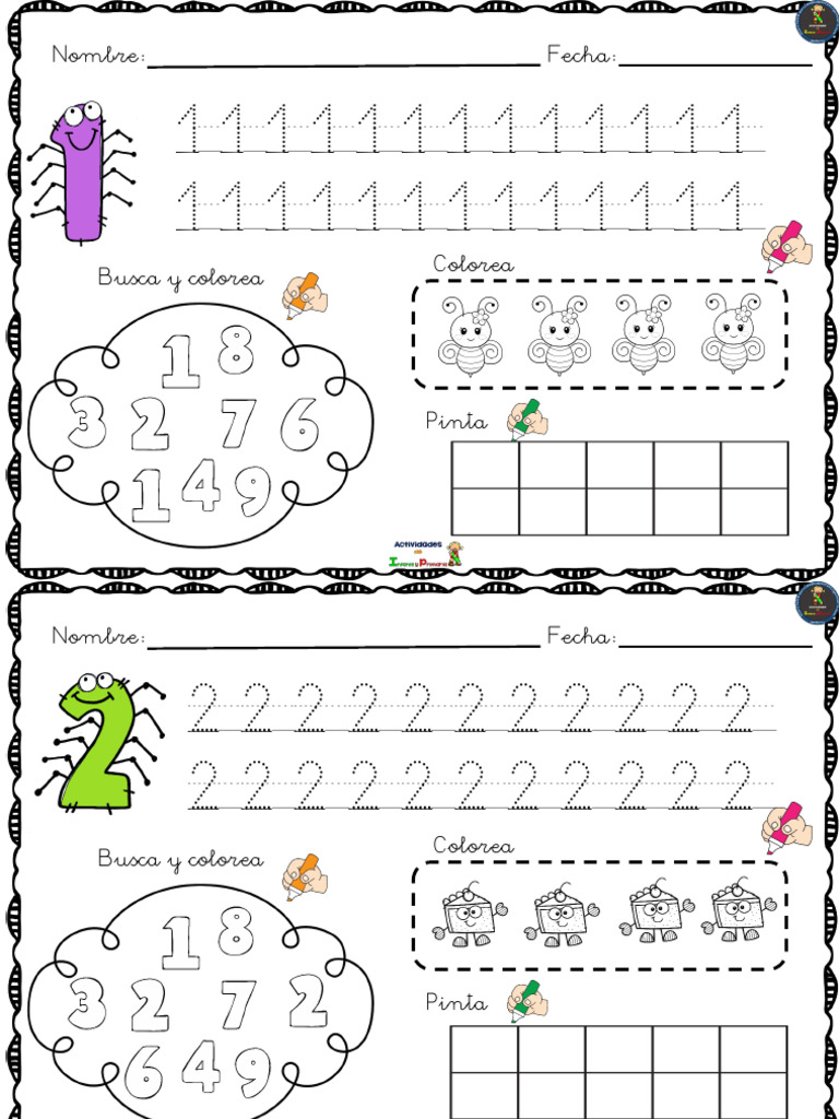 Fichas Numeros 1-5 | PDF