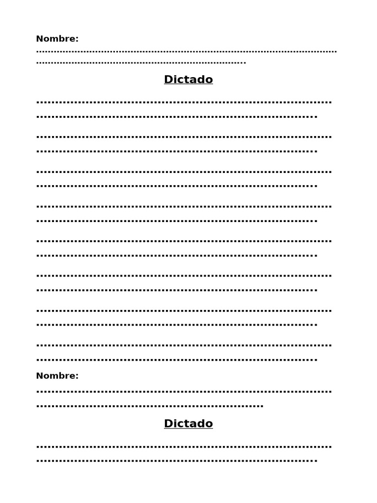 Plantilla de Dictado | PDF