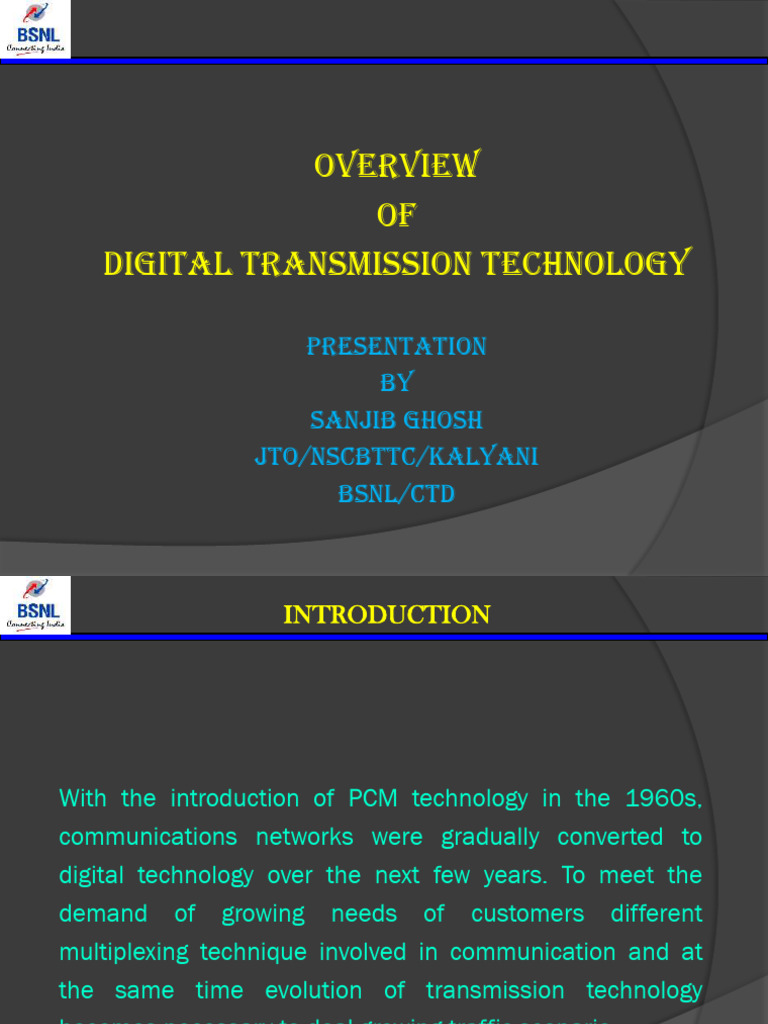 Overview of Digital Transmission Technology | PDF | Sampling (Signal ...