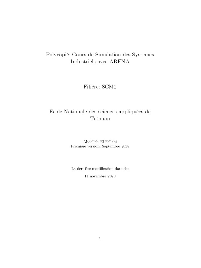Polycopie_Arena | PDF | Simulation par ordinateur | Application