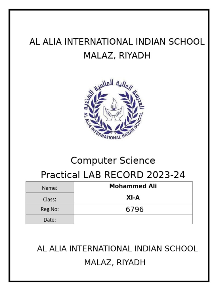 Computer Science Practical ALi - Py | PDF | String (Computer Science ...