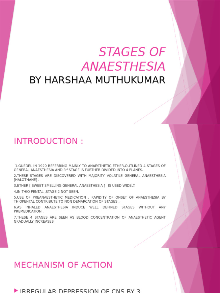 Stages of Anaesthesia | PDF | Anesthesia | Physiology