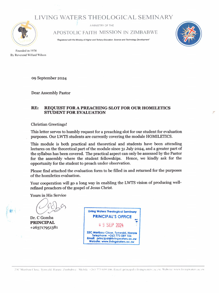 Homiletics 2024 - Practicum Evaluation Form.docx | PDF