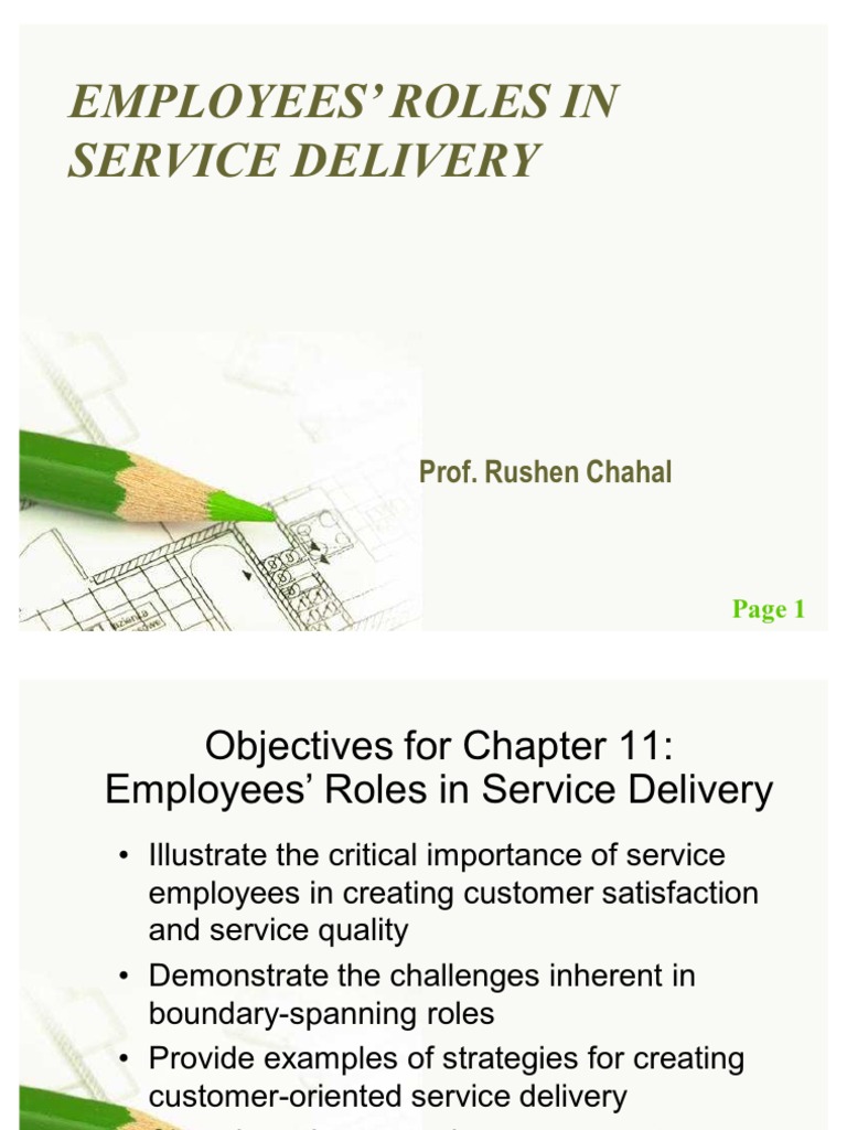 Employees Role in Service Delivery | PDF