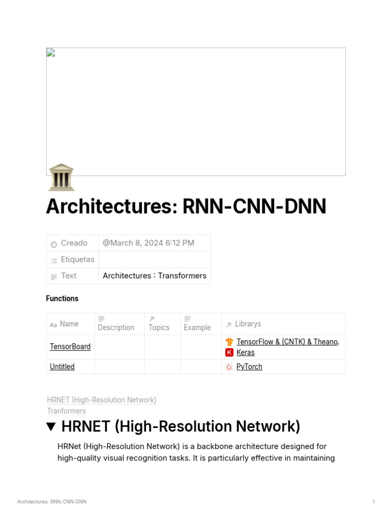Architectures RNN-CNN-DNN | PDF | Image Segmentation | Deep Learning