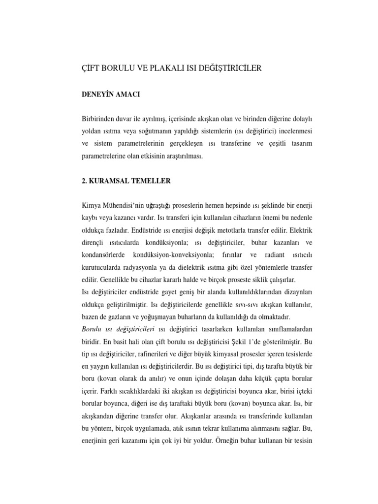 Cift Borulu Ve Plakali Isi Degistiriciler | PDF