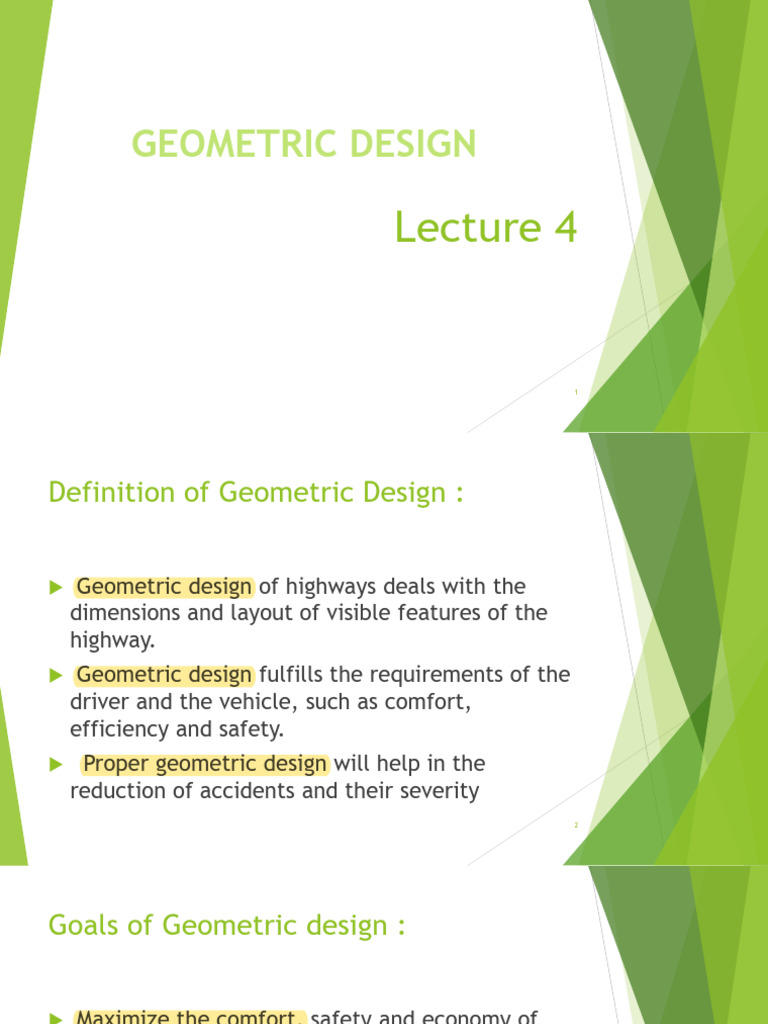 Lecture 4A - Cross Sectional Elements & Geometric Design | PDF | Lane | Road