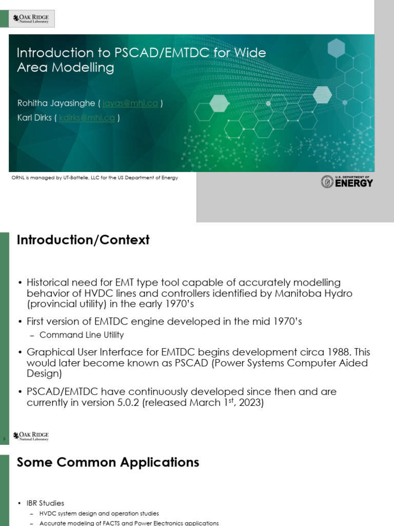 1.-PSCAD EMT Tools EMT Workshop | PDF | Electric Power Transmission | Simulation