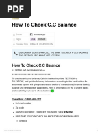 How To Check CC Balance PDF Credit Card Financial Technology | PDF | Scribd