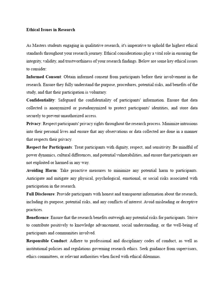 Ethical Issues in Research | PDF | Plagiarism | Citation