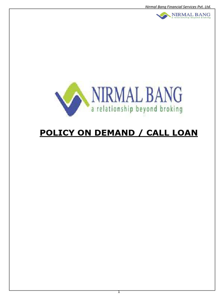 Nirmal Bang Demand-Loan-Policy | PDF | Loans | Interest