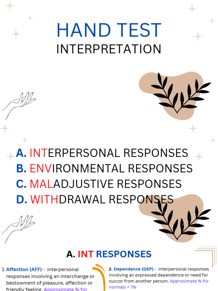 Hand Test Response Interpretations | PDF | Hand